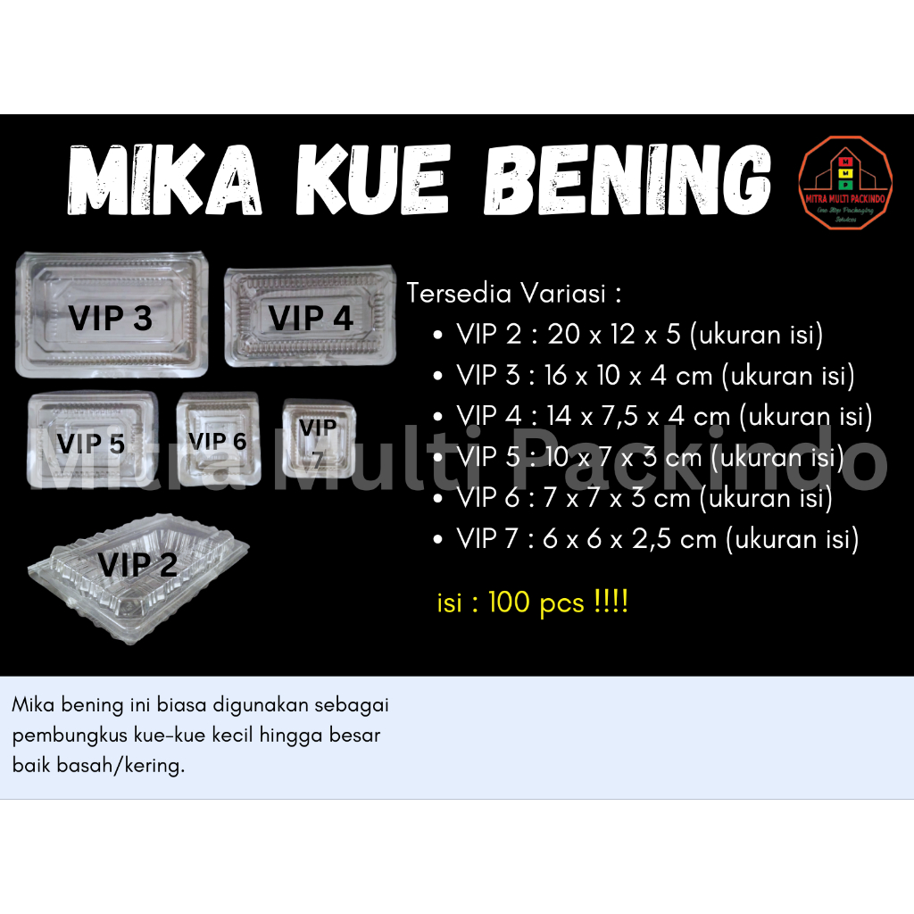 Jual Mika Kue Kemasan Bening Mini VIP-6 isi 100 pcs | Mika kue bolu | Mika kue basah | Shopee ...