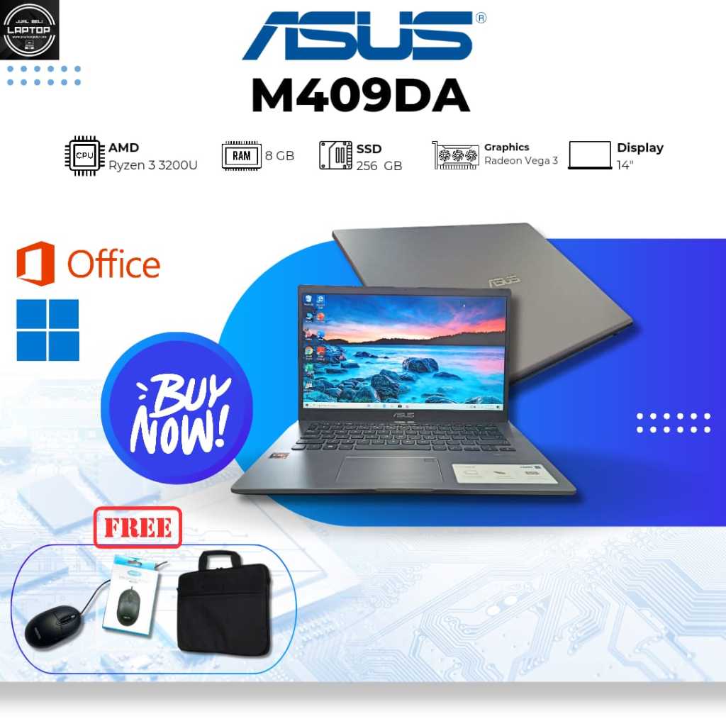 Jual ASUS VIVOBOOK M409DA (AMD RYZEN 3 3200U RAM 8GB) | Shopee Indonesia