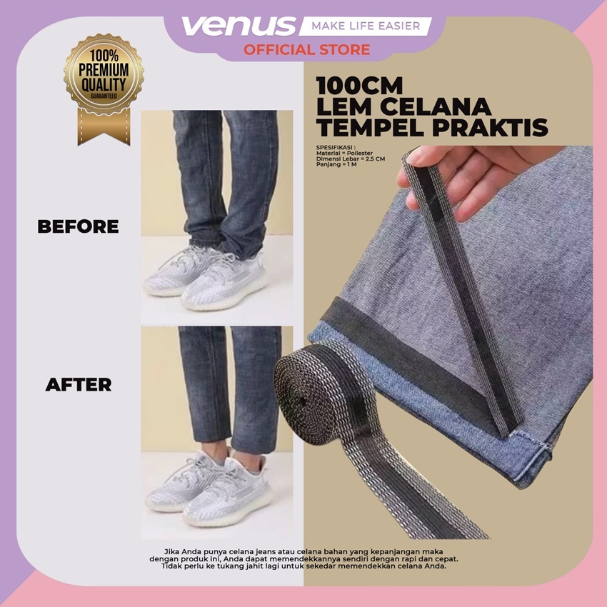 Jual Lem Pita Tempel Pemendek Pinggiran Celana Jeans Ukuran 1M Perekat ...