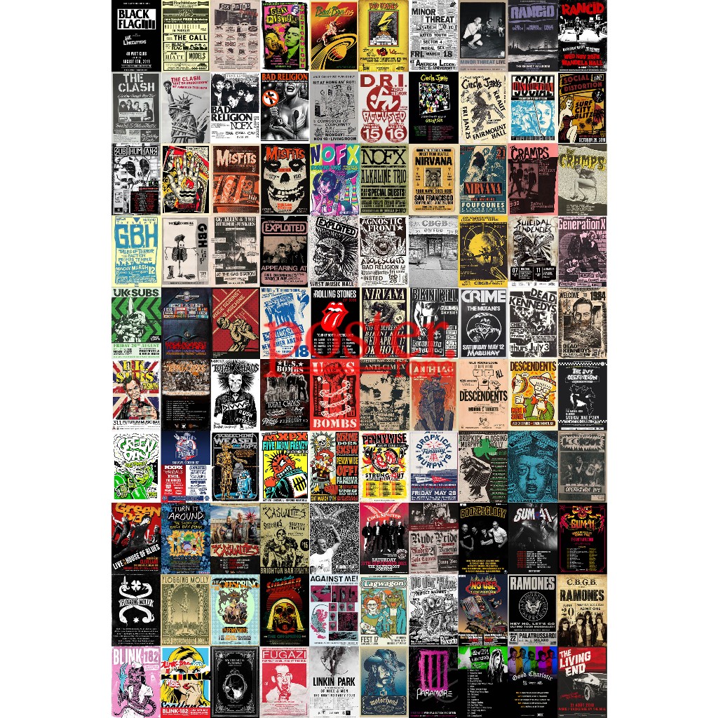 Jual [100 PCS] POSTER METAL PUNK VINTAGE A5 / A4 - HVS / ART PAPER ...
