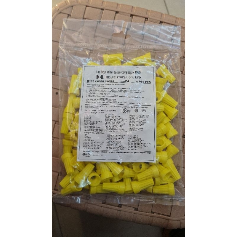Jual Lasdop kabel 4mm Heavy power P4 100pcs las dop kabel kuning ...