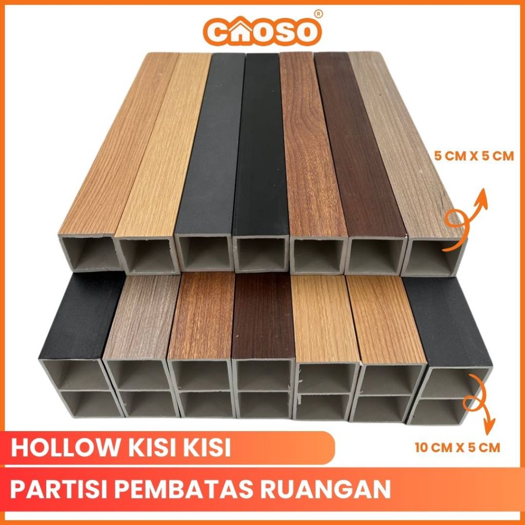Jual (Paket 1 Box) Hollow kisi kisi wpc kotak pembatasan dinding 50x50 ...