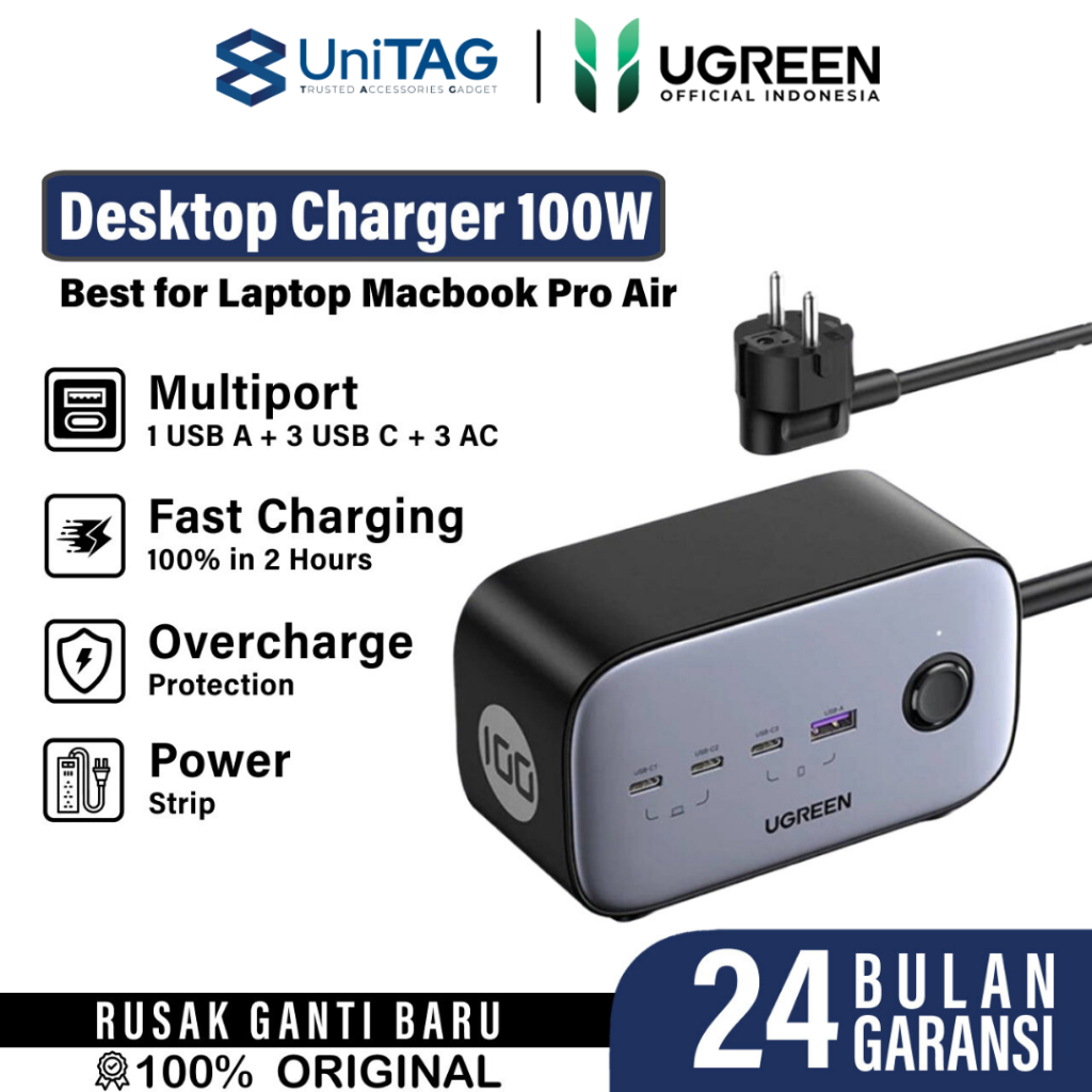 Jual UGREEN Power Station Strip Desktop Charger Multi Port for Laptop Macbook Pro Air GaN 65W ...