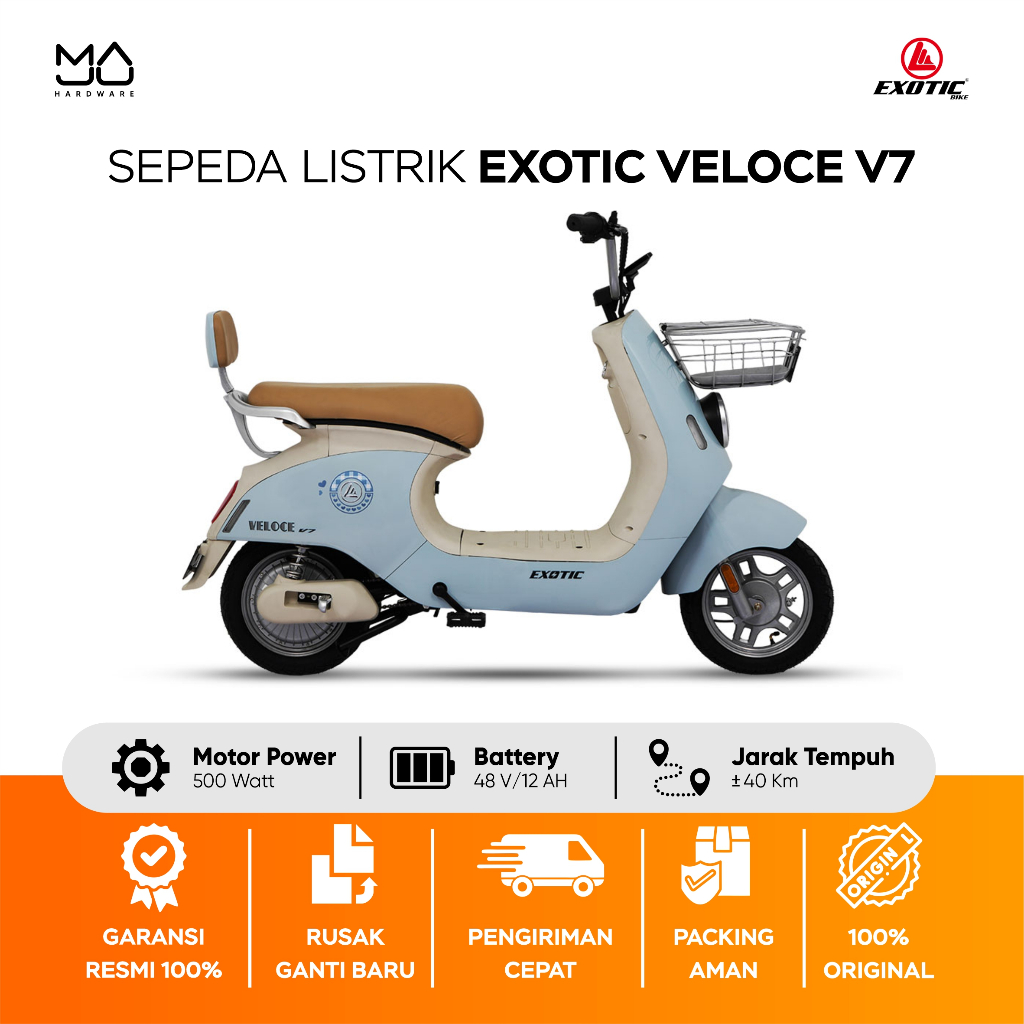 Jual Sepeda Listrik Exotic Veloce V7 500 Watt New - Garansi Resmi ...