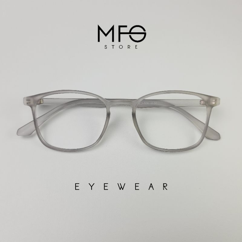 Jual Kacamata Minus Frame Kotak Kecil full Plastik Warna Abu L13.5cm T4.3cm VQ | Shopee Indonesia