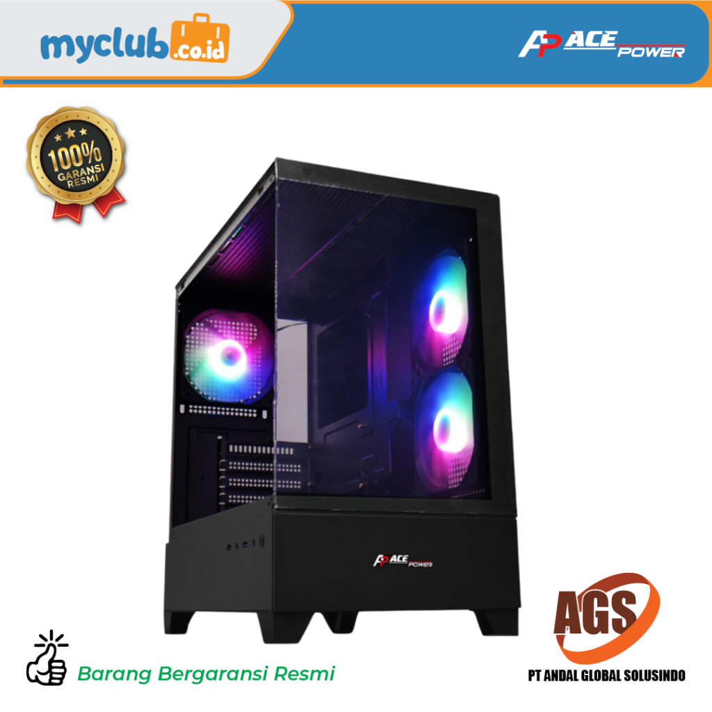 Jual Ace Power Casing PC G390 Tempered Glass RGB 3 Fan USB 3.0 Micro ...
