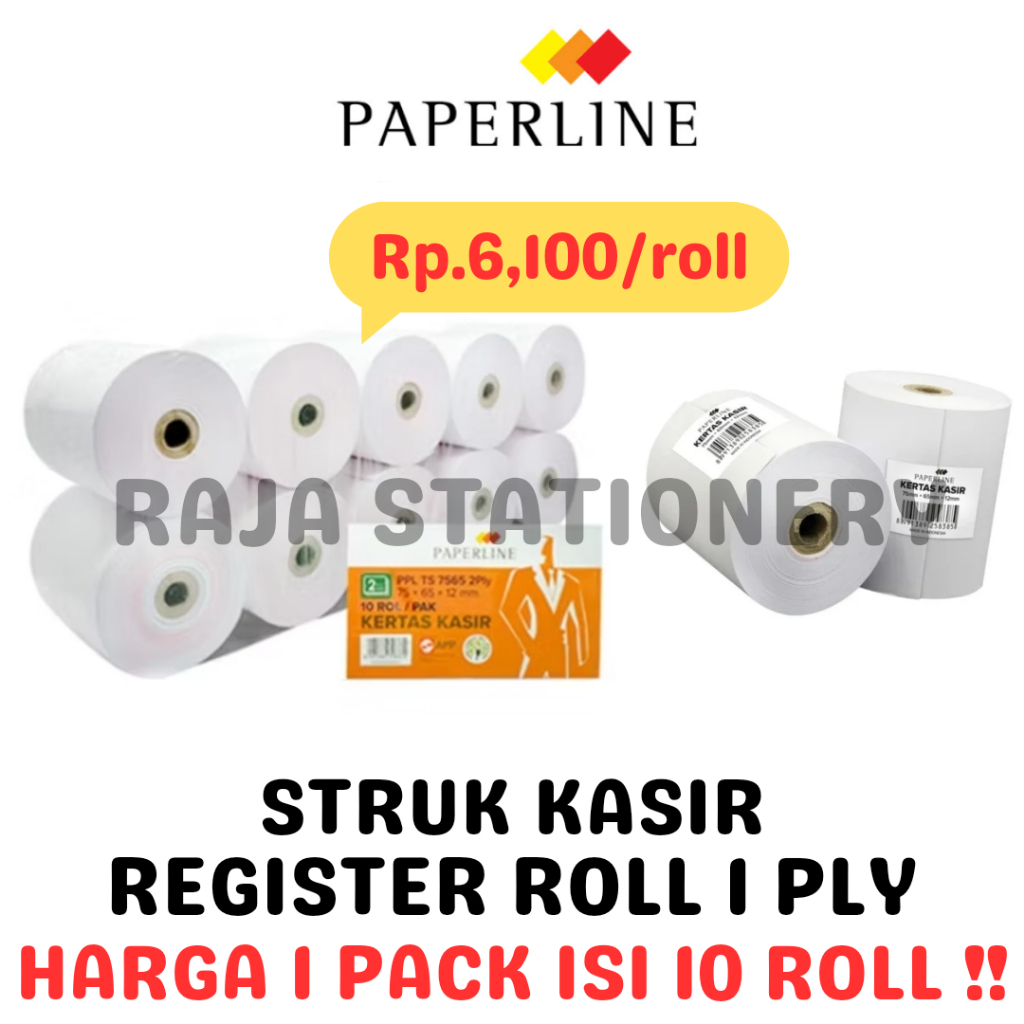 Jual Paperline Register Roll 1 PLY Telstrook 75 X 65 mm / Paperline ...