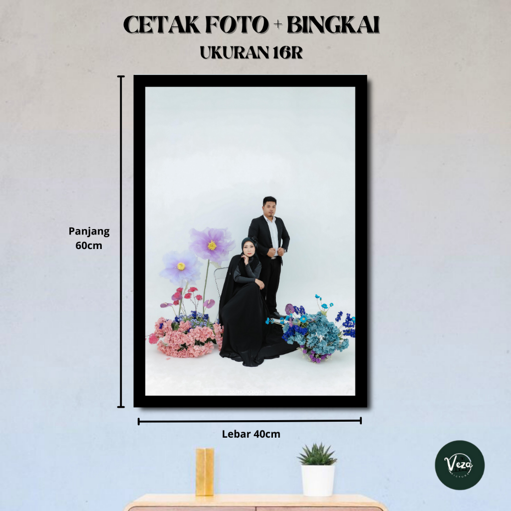 Jual Walldecor Cetak Foto + Bingkai Ukuran 16R ( 40cm x 60cm ...
