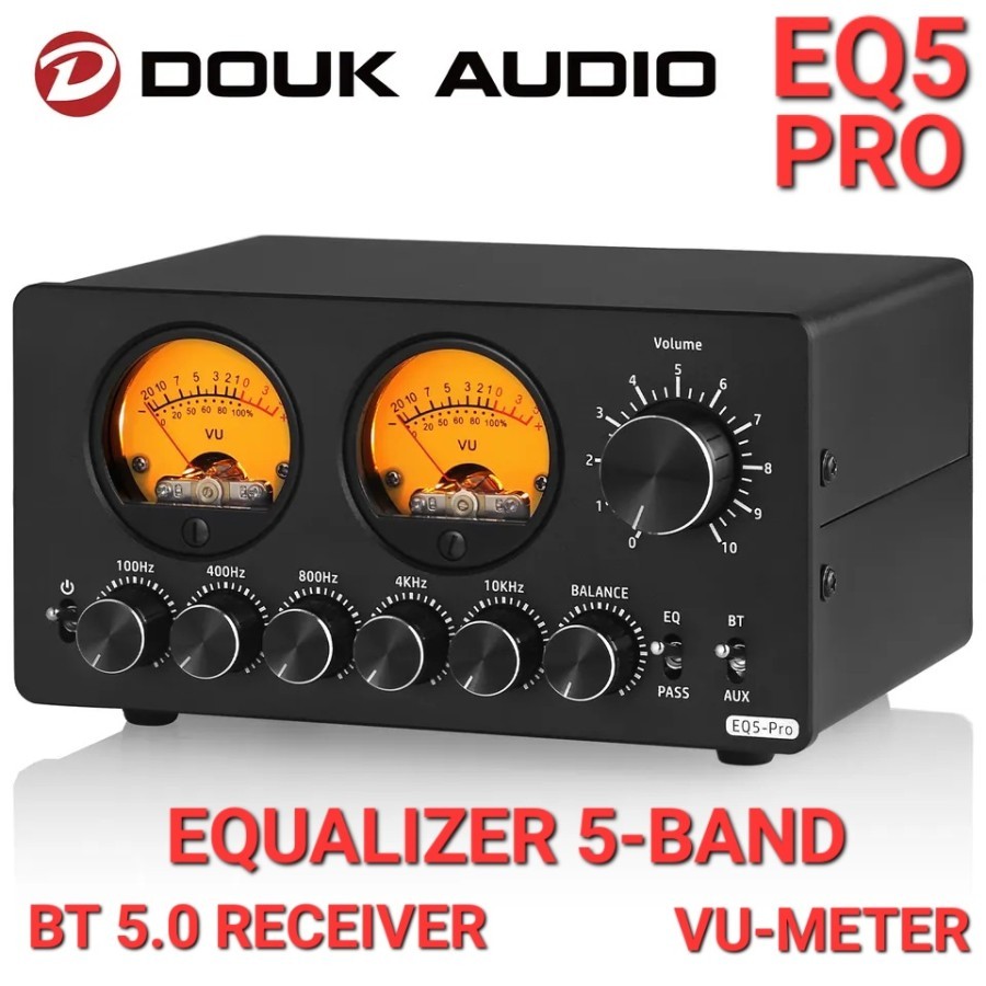 Jual DOUK AUDIO EQ5-TONE Equalizer 5-band, BT 5.0 Receiver & Stereo VU ...