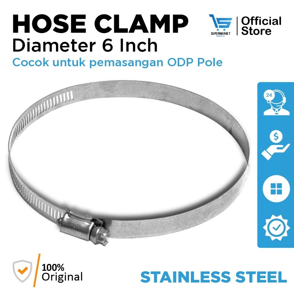 Jual [HIGH QUALITY] KLEM ODP HOSE CLAMP 6inch Klem Pipa Klem Tiang ...