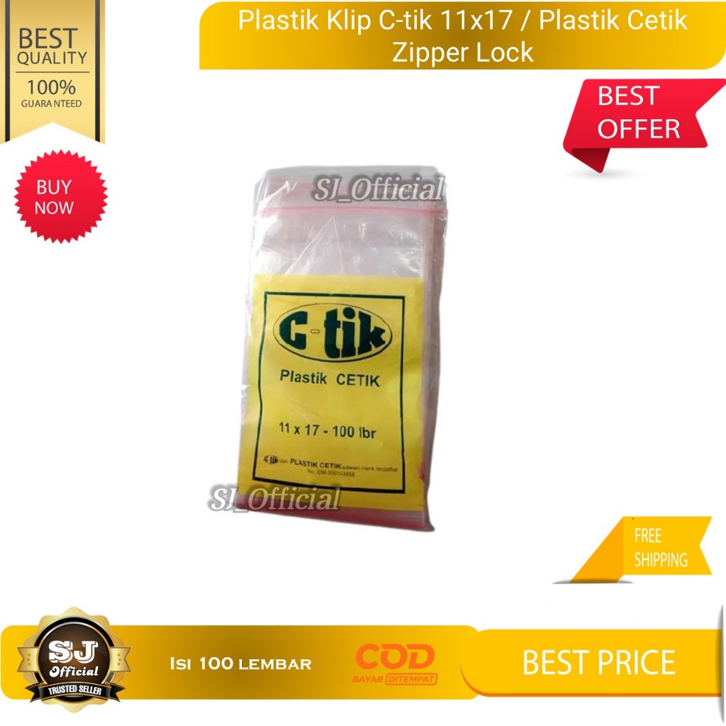 Jual Plastik Klip C-tik 11x17 / Plastik Cetik Zipper Lock Isi 100 ...