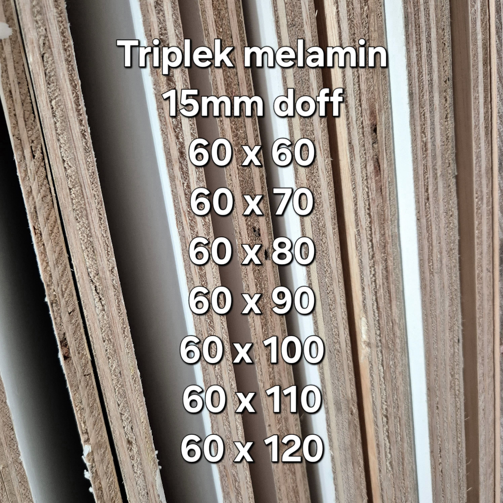 Jual Triplek melamin putih custom 15mm doff 1 sisi lebar 60 cm | Shopee ...