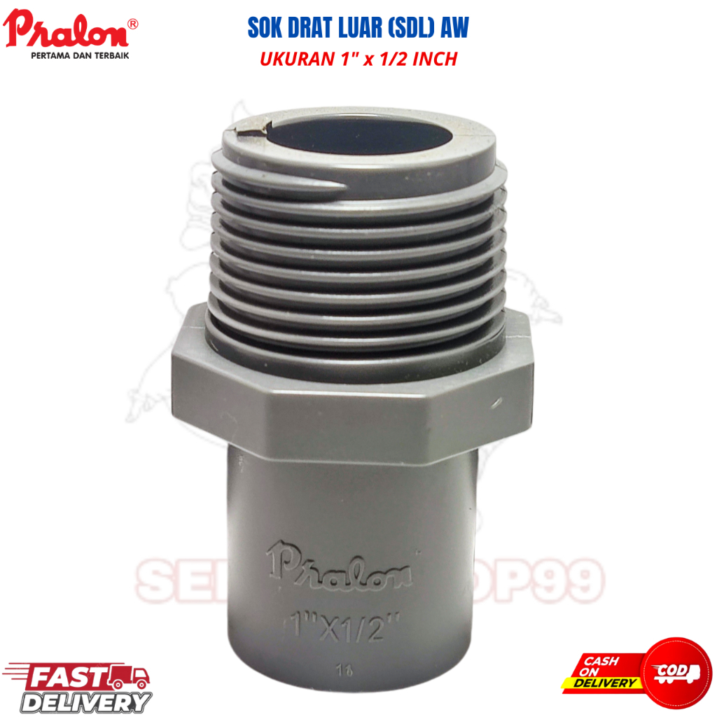 Jual sdl sok drat luar 1''x1/2''in merek pralon bahan tebal seperti ...