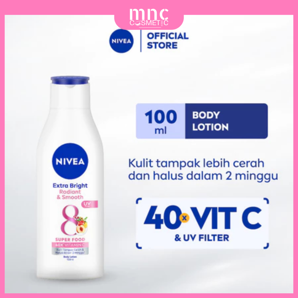 Jual NIVEA - Body Lotion Extra Bright Radiant & Smooth UV Filter 100ml ...