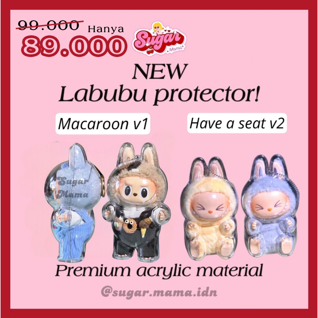 Jual Casing Labubu V2 V1 / case akrilik tebal labubu / casing Macaroon ...