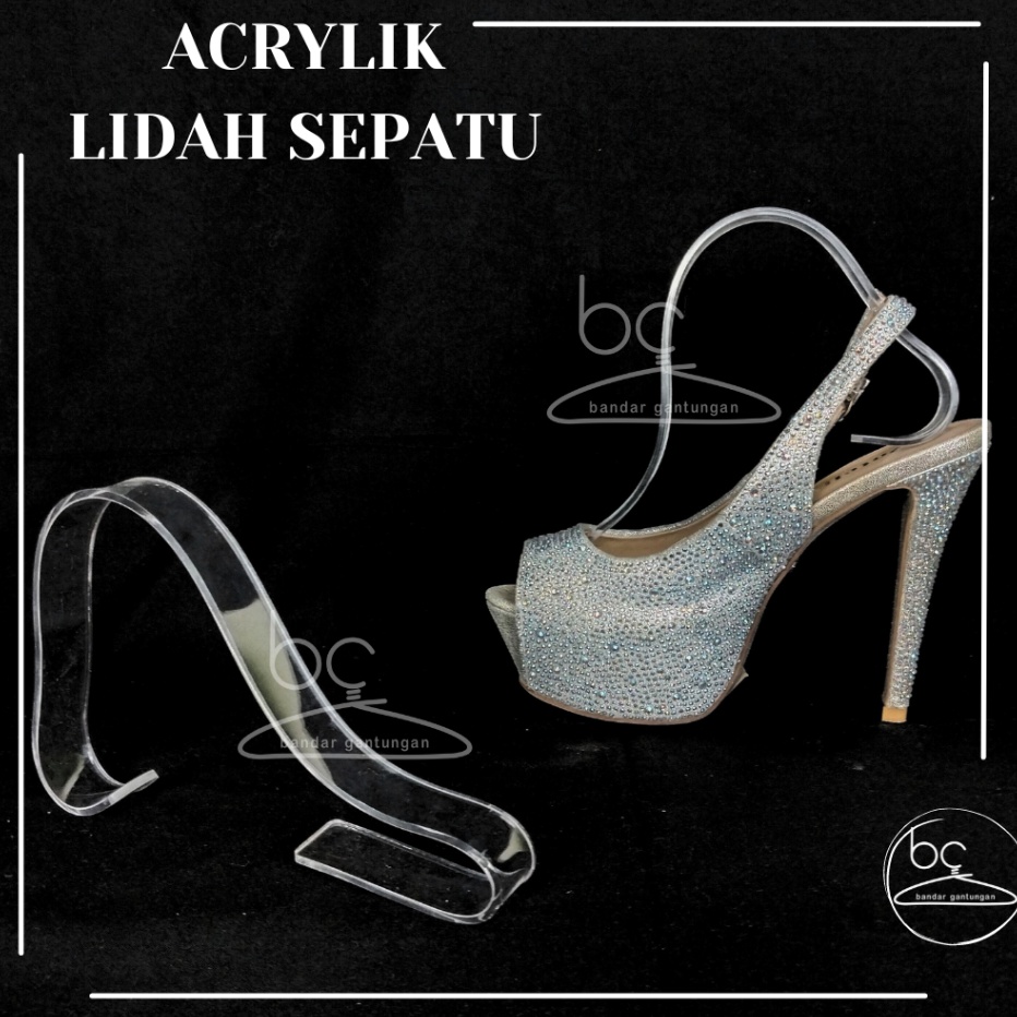 Jual Display Lidah Sepatu Akrilik Sepatu Display Penyangga Sepatu ...