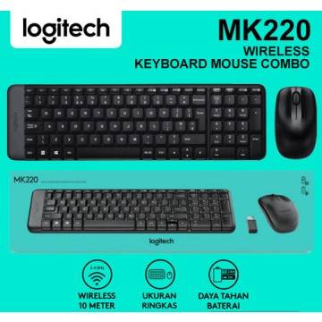 Jual Paket Keyboard Mouse Wireless Logitech MK220 Original | Shopee ...
