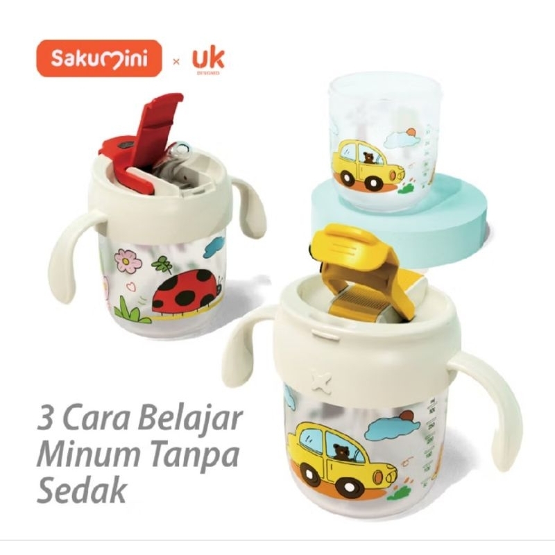 Jual Sakumini 3in1 Training Cup Duckbill Straw Gelas Cangkir Minum Susu Sedotan Anak | Shopee ...