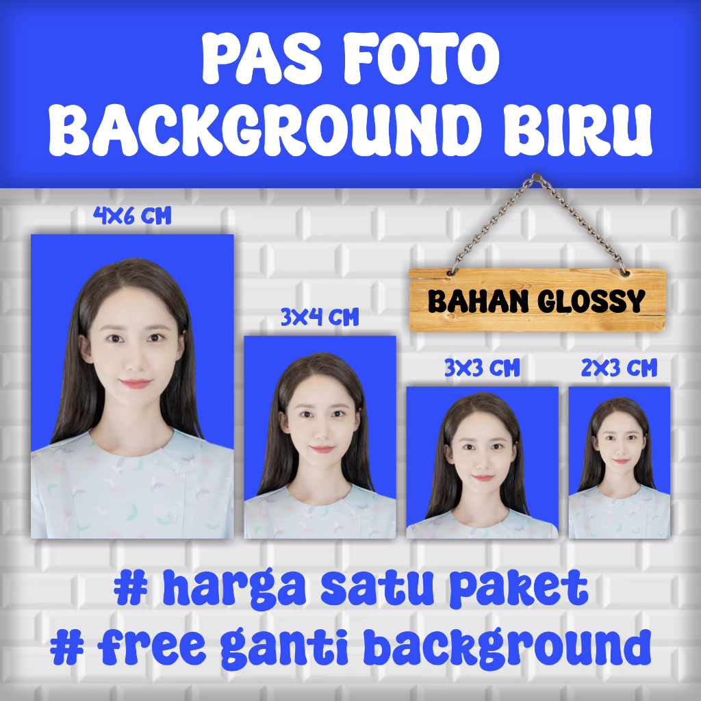 Jual PAS FOTO BACKGROUND BIRU | Shopee Indonesia