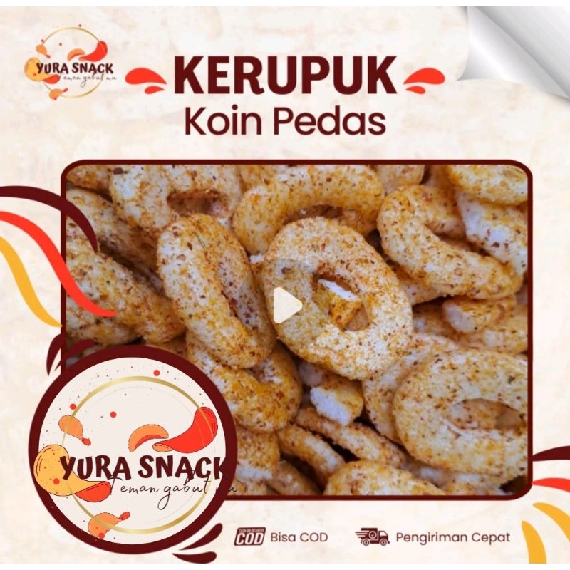 Jual Kerupuk Koin Pedas | Kerupuk setan | Krupuk Ring Udang Rasa Pedas ...