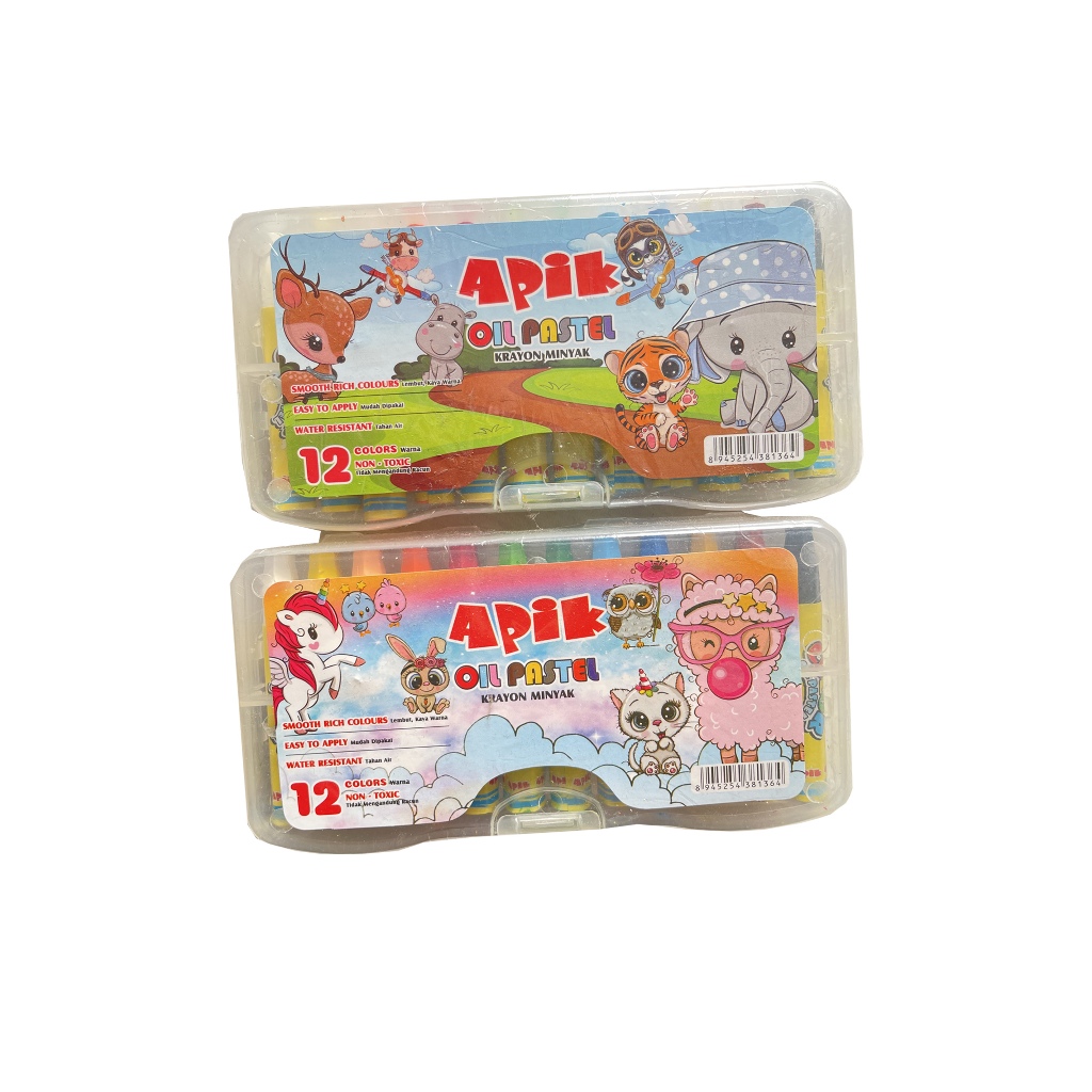 Jual Crayon Minyak Oil Pastel Merk APIK 12 Warna Murah | Shopee Indonesia