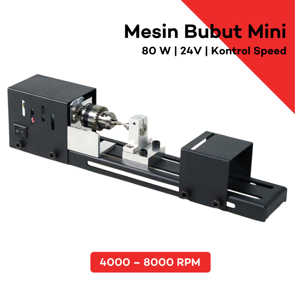 Jual Mesin Bubut Kayu Mini Lathe Wood Metalworking DIY 80W OSSIEAO ...