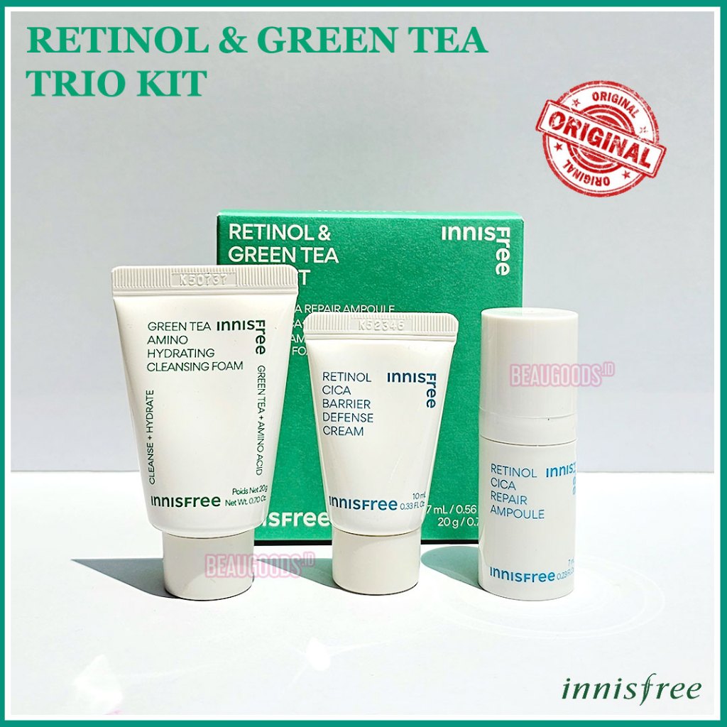 Jual INNISFREE Retinol & Green Tea Trio Kit - ORIGINAL KOREA | Shopee ...