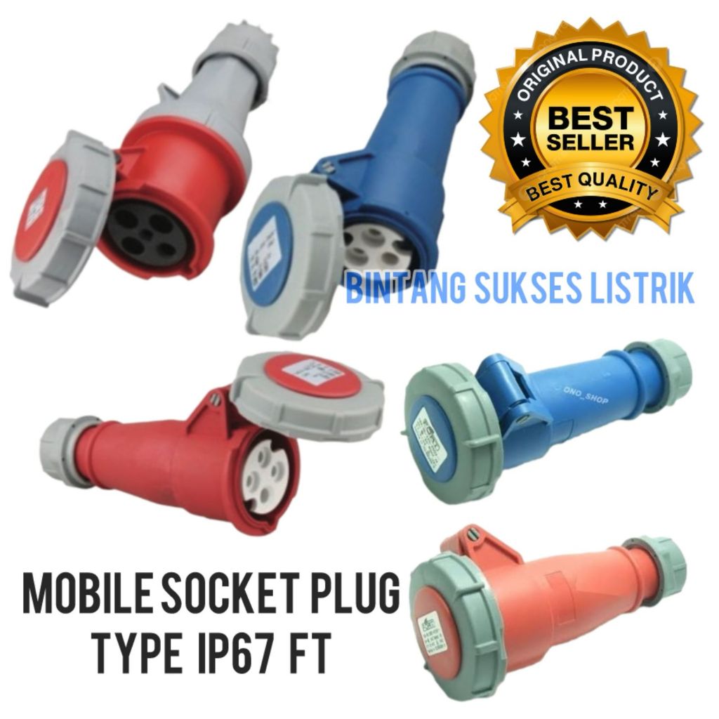 Jual BEST SELLER Mobile Socket Plug IP67 32A 3 Pole 4 Pole 5 pole FT-22 Soket 32 Amper 3P 4P 5P ...