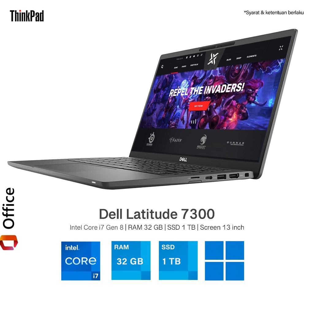 Jual Laptop Dell Latitude 7300 Core i7 Gen 8 Ram 32 GB SSD 1 TB Layar ...
