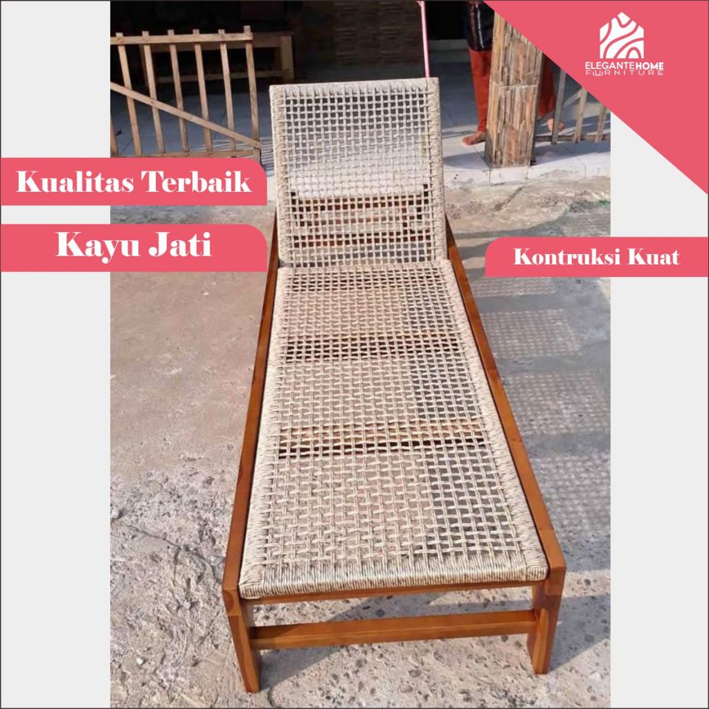 Jual sunbed rotan, kursi rotan, lounge chair rattan, lounger pool ...