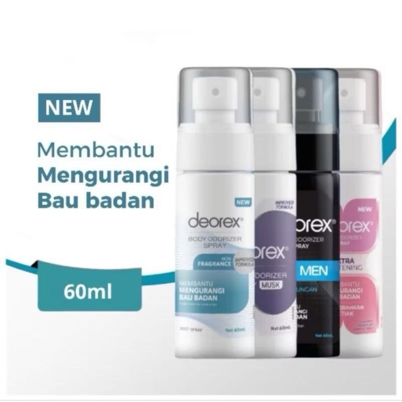 Jual Deorex Extra Whitening Body Odorizer Spray 60 Ml | Shopee Indonesia