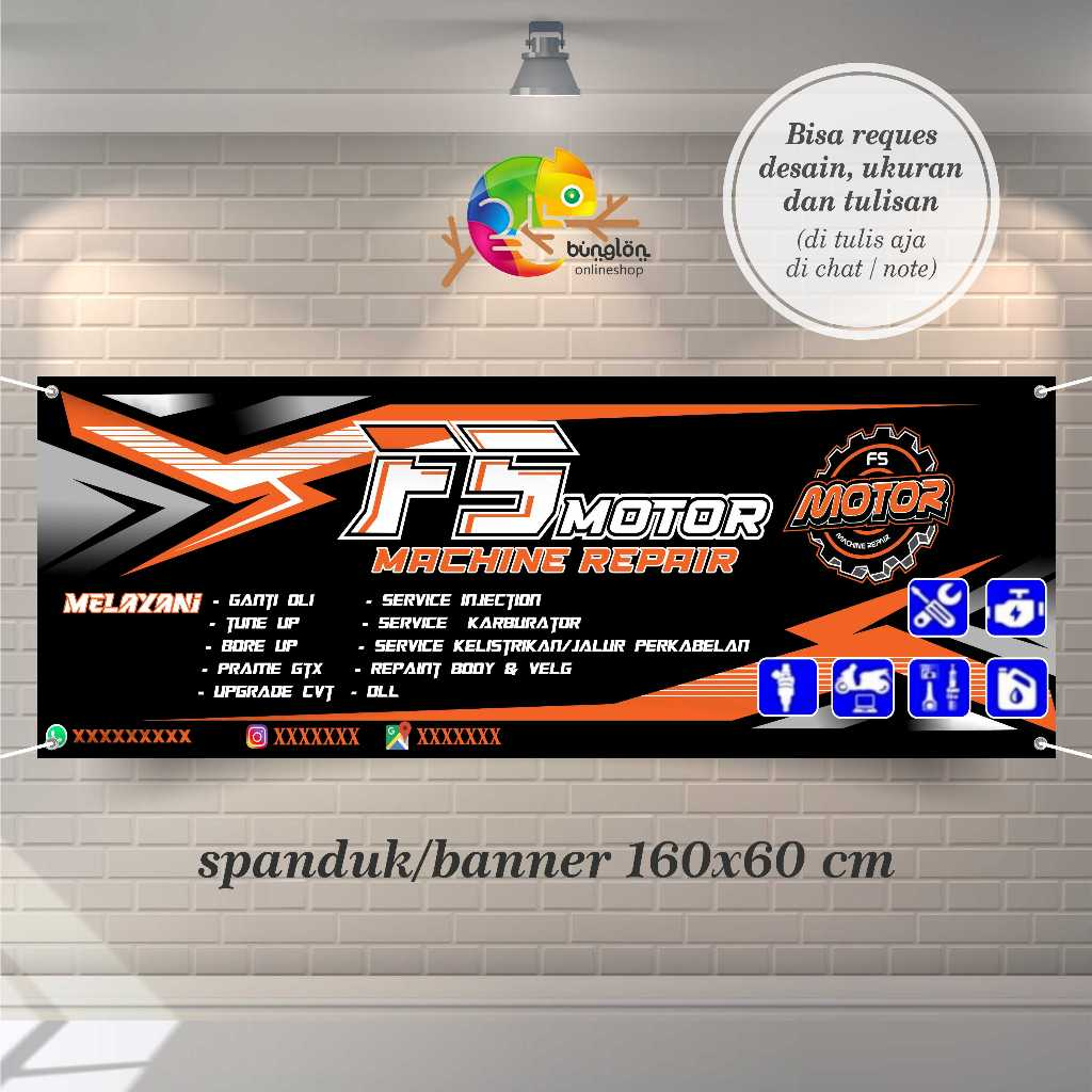 Jual Cetak Spanduk Banner Bengkel Motor | Shopee Indonesia