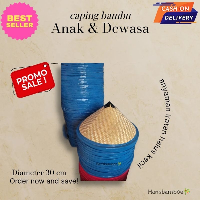 Jual Capil bambu anak paud TK & Dewasa caping bambu kecil halus ...