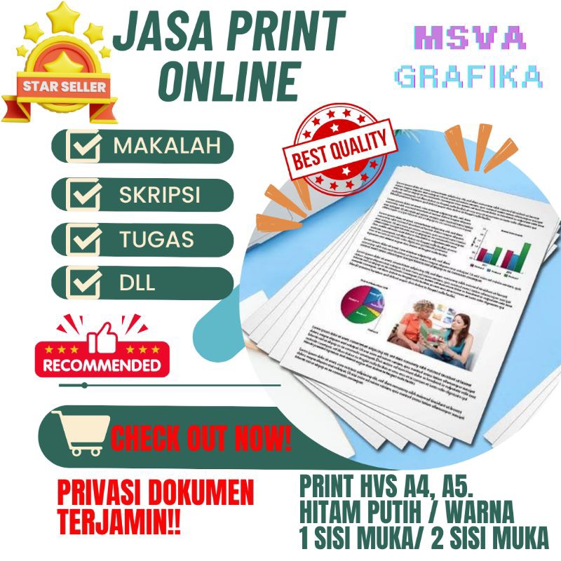 Jual PRINT A4/ Cetak kertas A4, (MINIMAL 20 LEMBAR) Buku, Makalah, Skripsi, Tugas, Soal A4 BW ...