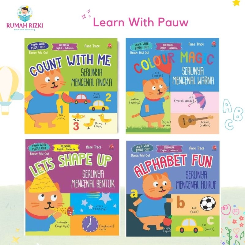 Jual Buku Konsep Learn With Pauw Shape, Alphabet, Number, Color ...