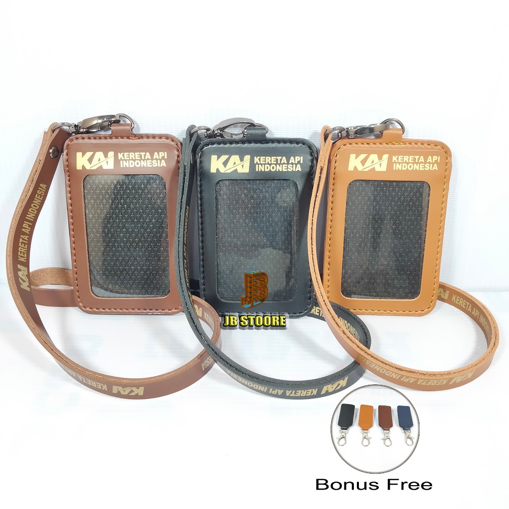 Jual Tempat Id Card KAI Kulit / Id Card Holder Kai Gantung / nametag ...