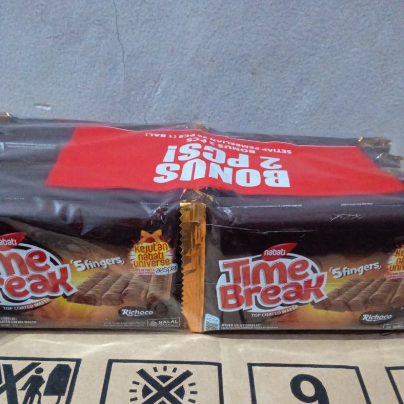 Jual Nabati time break 5 fingers, wafer salut coklat 1000 (20x16gr ...