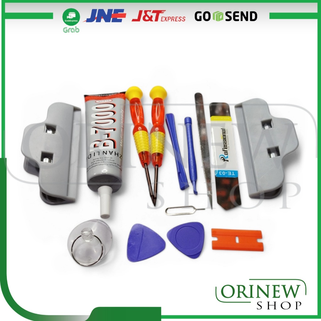 Jual Obeng Set 10 in 1 8 in 1 Plus Lem B7000 T7000 Penjepit Lcd Besi TE-03 Tools Alat Pembuka Hp ...