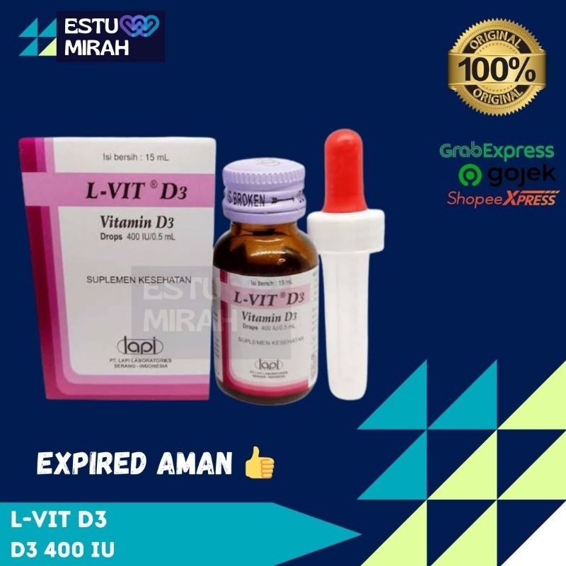 Jual L-VIT D3 400IU,Vitamin D3 400 iu/0,5 ml untuk anak | Shopee Indonesia