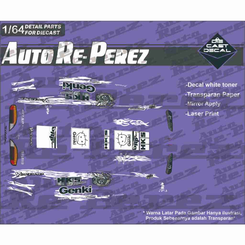 Jual [WHITE TONER] DECAL HOTWHEELS WHITE TONER AUTOREPEREZ - LIVERY ...