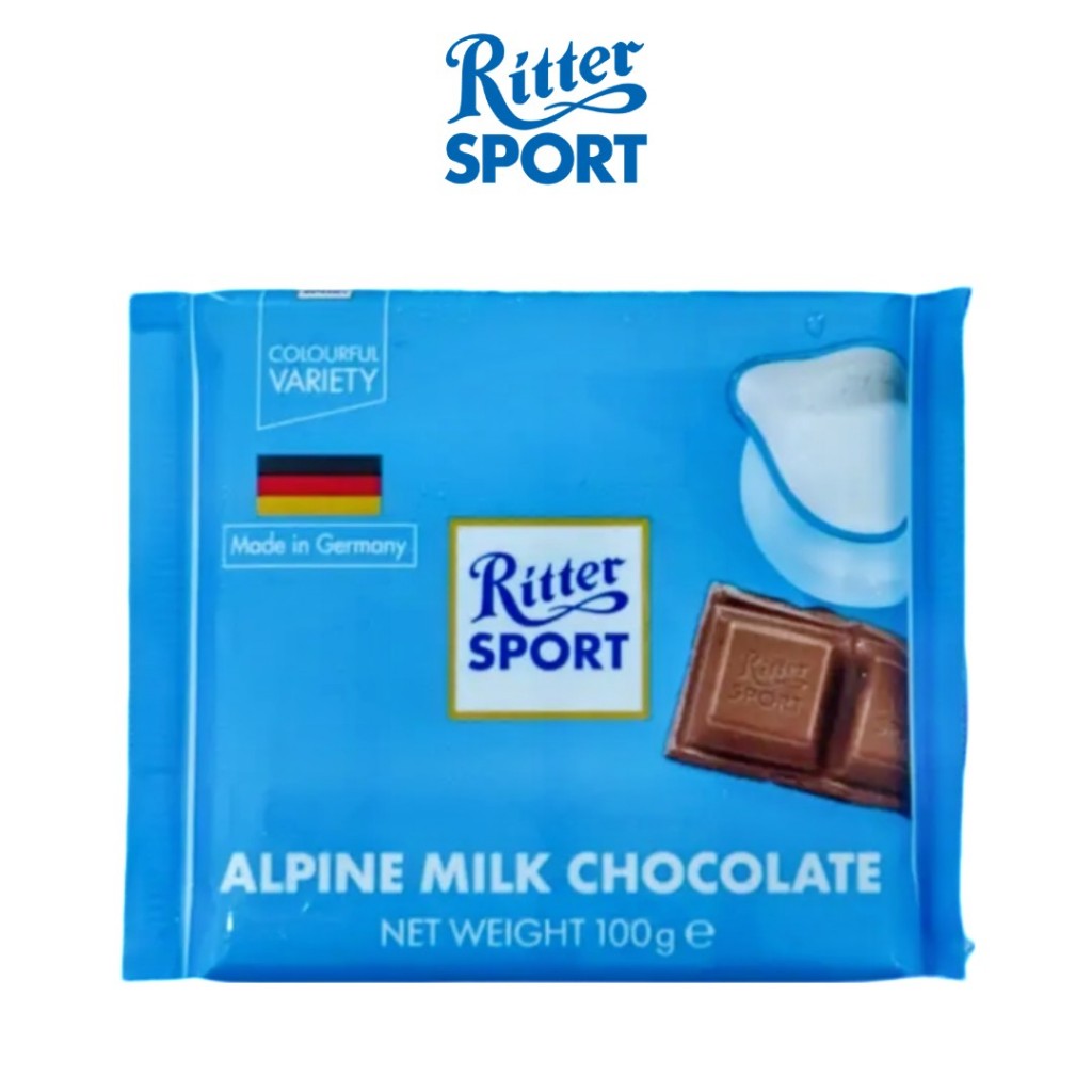 Jual RITTER SPORT ALPINE MILK CHOCOLATE Original Coklat | Shopee Indonesia