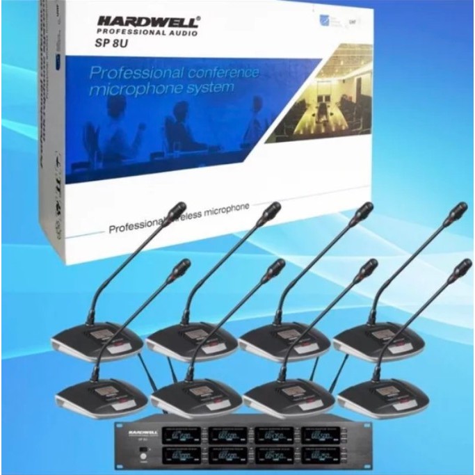 Jual Mic Wireless Meja 8 Gooseneck Hardwell SP 8U SP8U Rapat Meeting ...