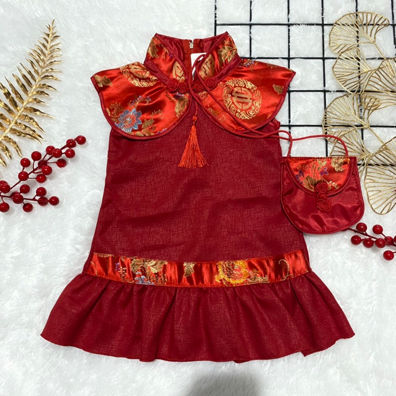 Jual Dress Cheongsam Anak Perempuan Qipao Shanghai Premium Gaun Imlek ...