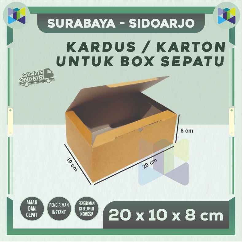 Jual Kardus Packing Sepatu 20 x 10 x 8 / Box packing / Karton Packing ...