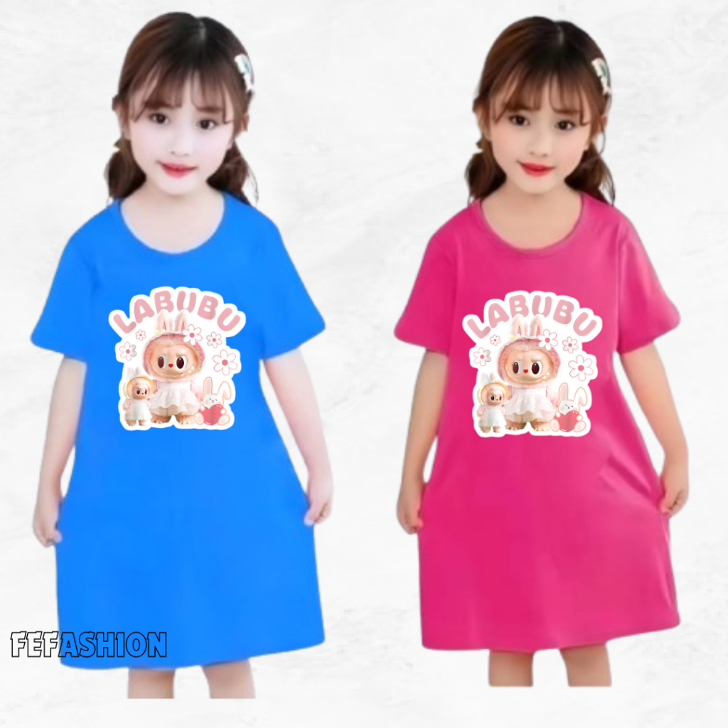Jual Daster Anak Dress Labubu Perempuan Usia 2-12 Tahun Dress Anak ...