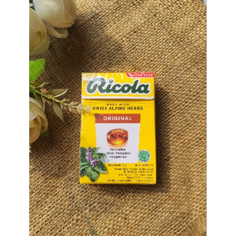 Jual Ricola permen pelega tenggorokan sugar free rasa original | Shopee Indonesia