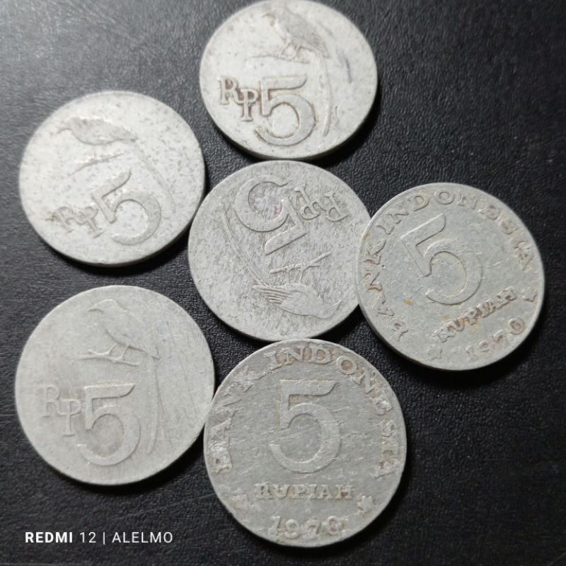 Jual uang koin kuno 5 rupiah tahun 1970 bekas asli jelek | Shopee Indonesia