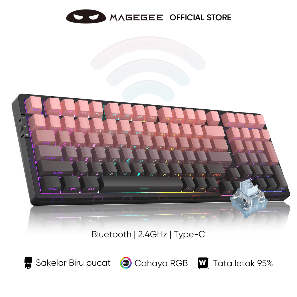 Jual Magegee Mechanical Keyboard Wireless Bluetooth 2.4G 3 Models ...