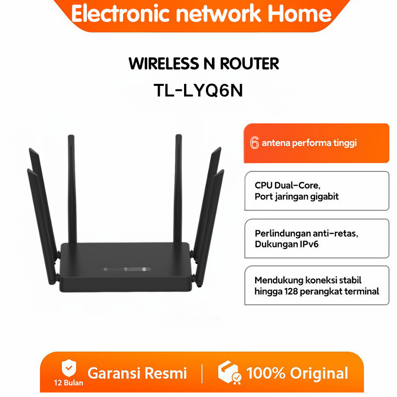 Jual Electronic network Home Router wifi TL-LYQ6N | 4 Antena | 6 Antena ...