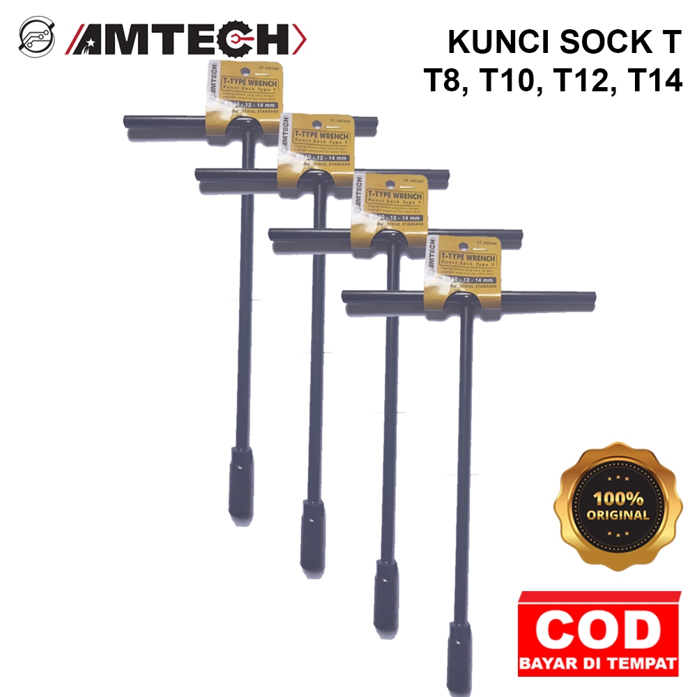 Jual AMTECH Paket Kunci T 8 10 12 14 MM T-Type Wrench Kunci Sok Sock Socket Original | Shopee ...
